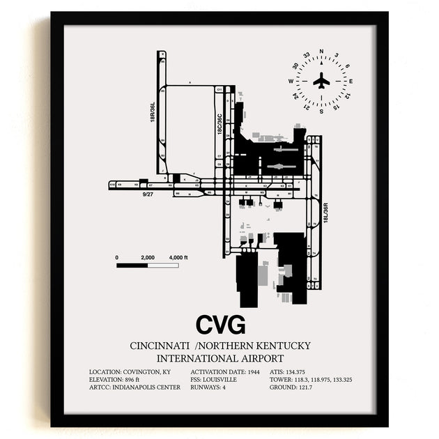 Cincinnati /Northern Kentucky International Airport (CVG) Framed ...