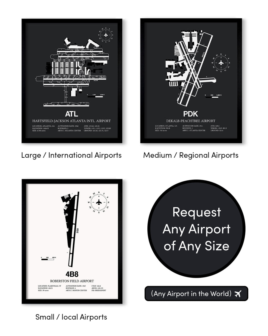 Shop Custom Airport Map Art Prints | SkyBirdSupply