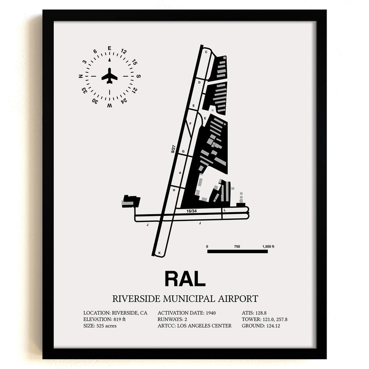 RAL Airport Map, Riverside Municipal Airport Print – SkyBirdSupply