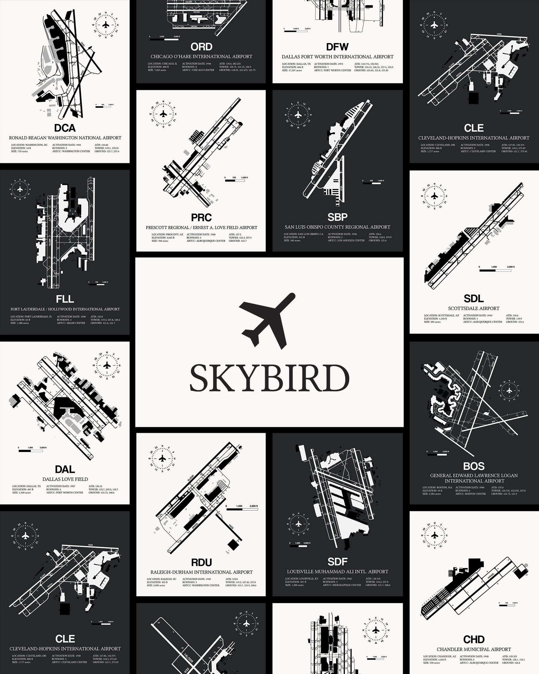 Shop Custom Airport Map Art Prints | SkyBirdSupply